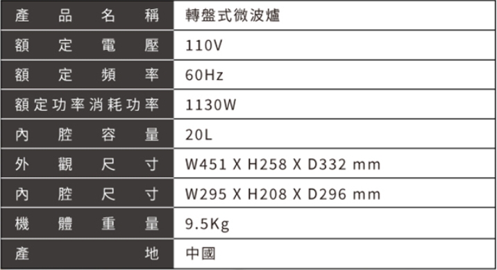 【HERAN禾聯】 20L轉盤式微波爐 HMO-20WL010 | 蝦皮購物