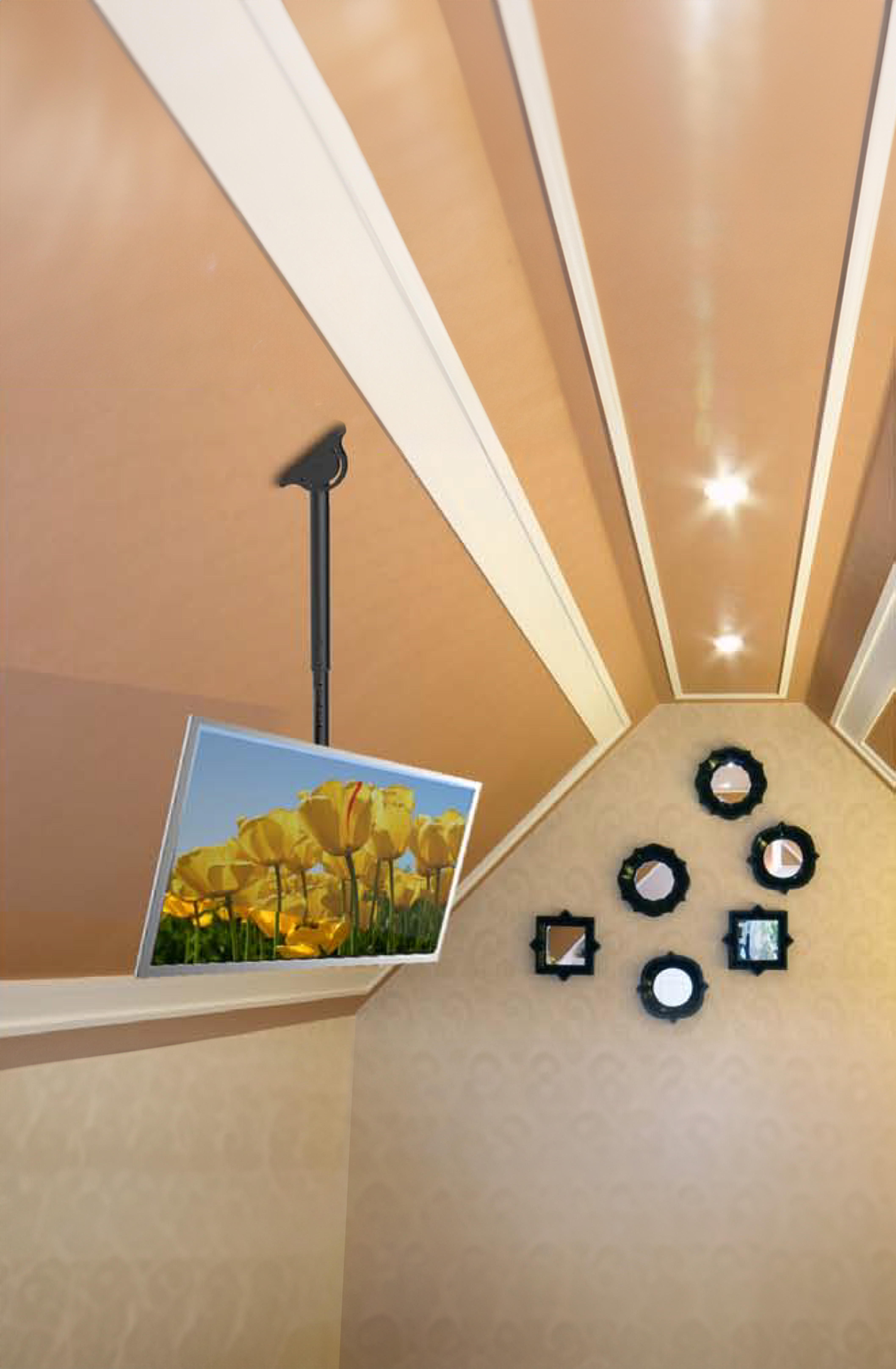 【瑞米 Raymii】 LT-9-M2 天花板雙螢幕電視伸縮垂吊支架 電視懸掛支架 雙螢幕電視架 顯示器吊掛支架 | 蝦皮購物