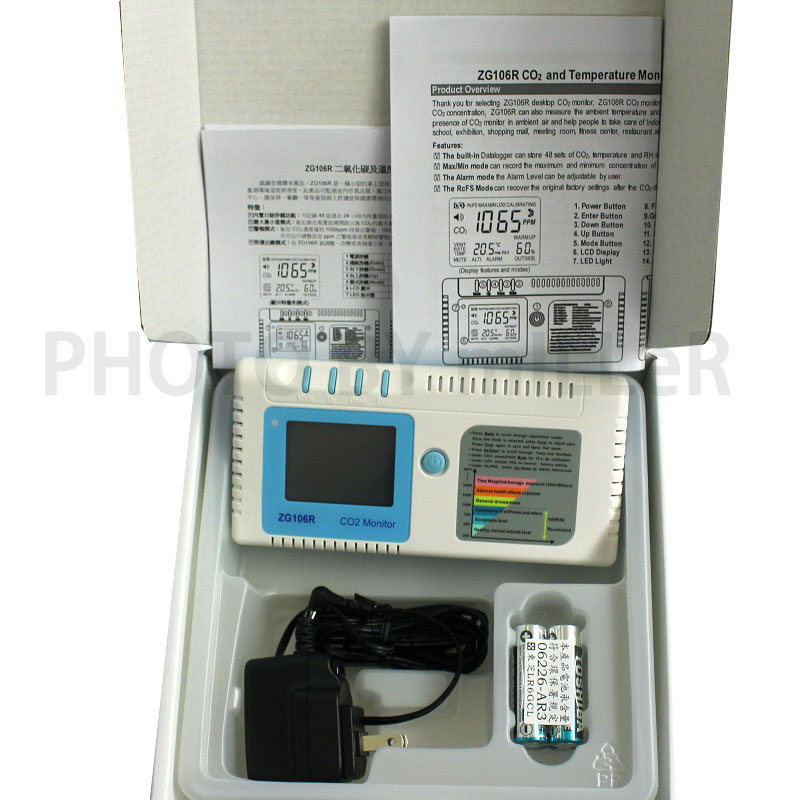 【含稅-可統編】ZG-106R 三合一 (CO2+溫度+濕度) 監測儀 二氧化碳計 溫溼度計 | 蝦皮購物