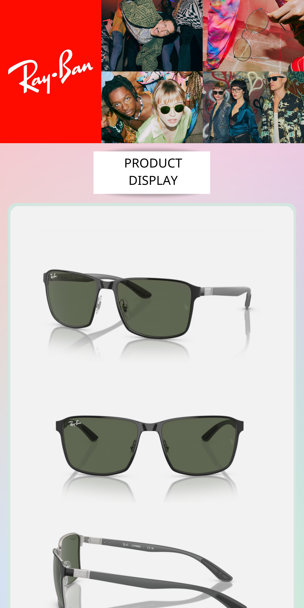 Ray Ban ｜RB3721-914471 方形金屬太陽眼鏡【葛洛麗雅眼鏡】 | 蝦皮購物