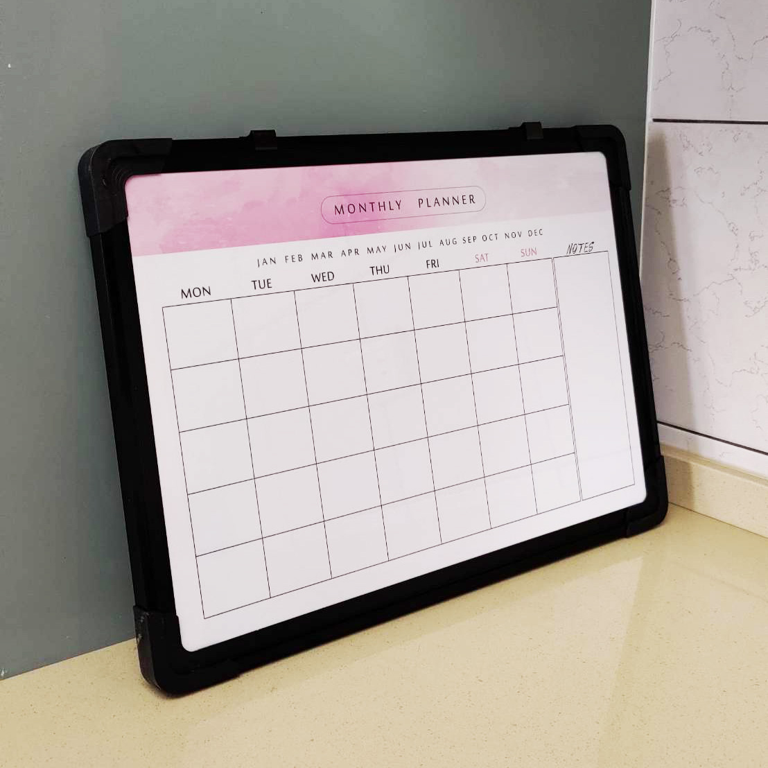 【WTB極黑框】尺寸30x42cm 磁性白板 掛式白板 單面雙面白板 月份行事曆 週計劃 每日記事板 書寫板 備忘板 | 蝦皮購物