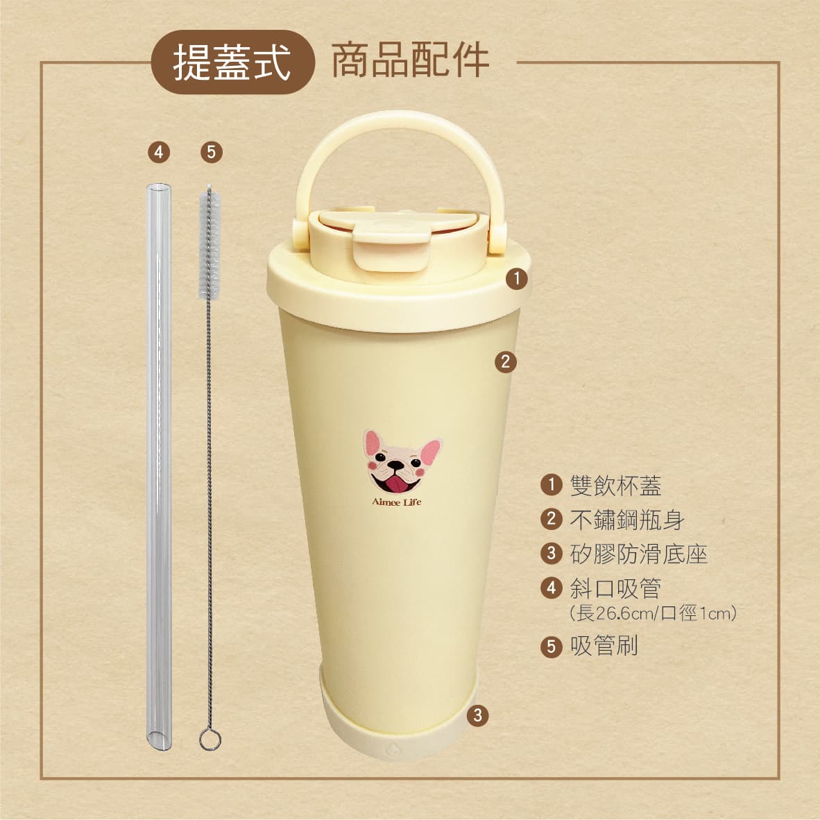 【SGS檢驗】Aimee Life 304不鏽鋼環保杯830ml(平蓋式/提蓋式)柯基/法鬥/柴犬【真便宜】 | 蝦皮購物