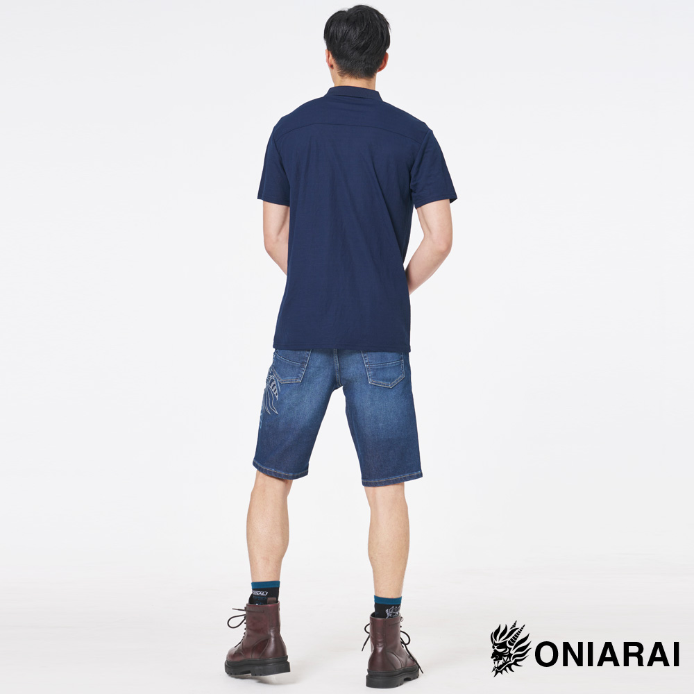 BLUE WAY 鬼洗 ONIARAI - 男款 和藝術日式元素短袖POLO衫(丈青) | 蝦皮購物