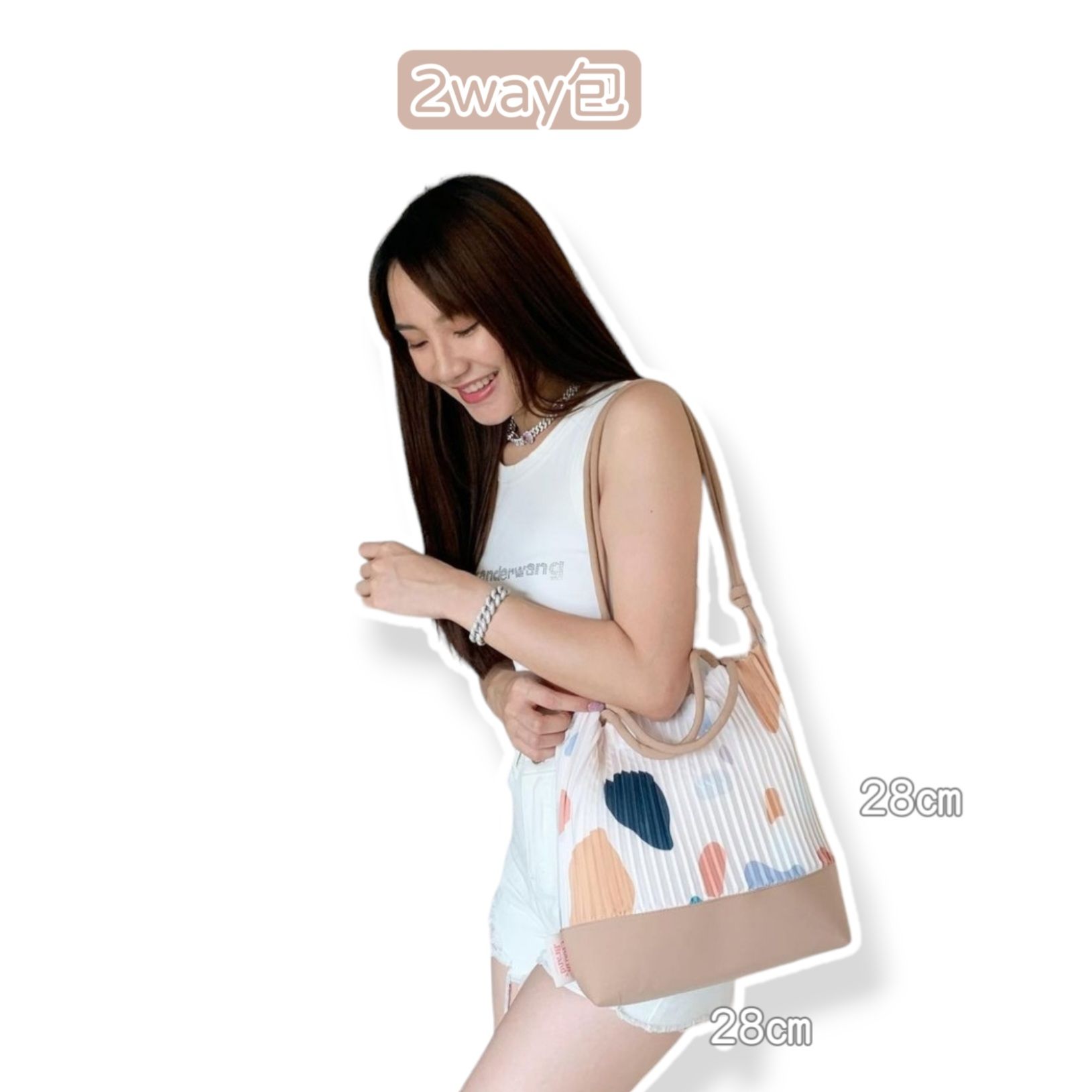 泰國品牌ᵀᴴ CHARIN 經典熱銷款 磁釦 Plissé 皺褶包 單肩托特包 手提+肩背 2way包 100%泰製 | 蝦皮購物