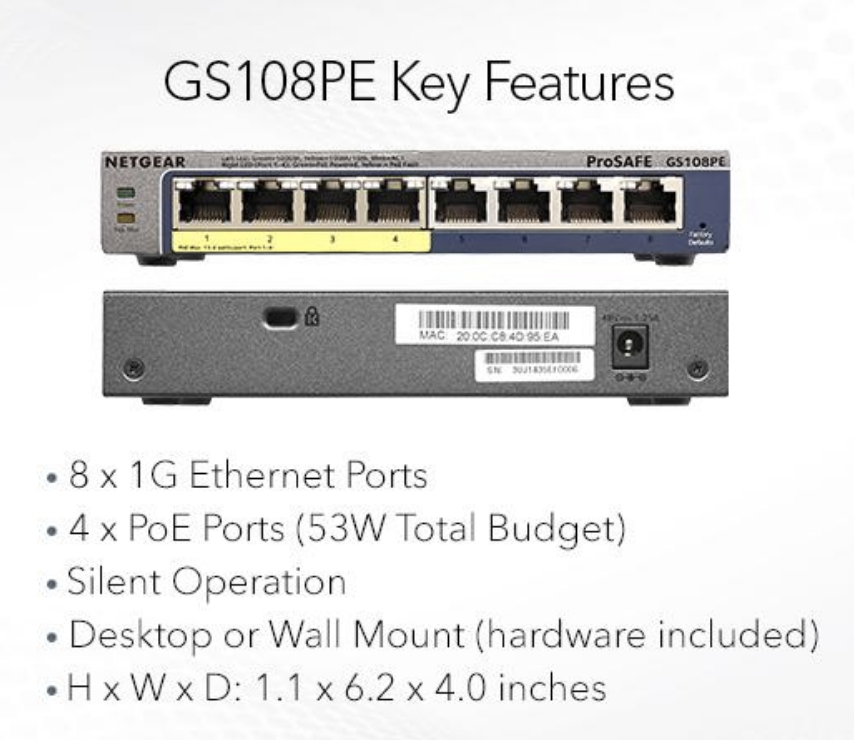 NETGEAR GS108PE POE GS108 8 port GS108PP 交換式集線器 交換器 GS308P | 蝦皮購物