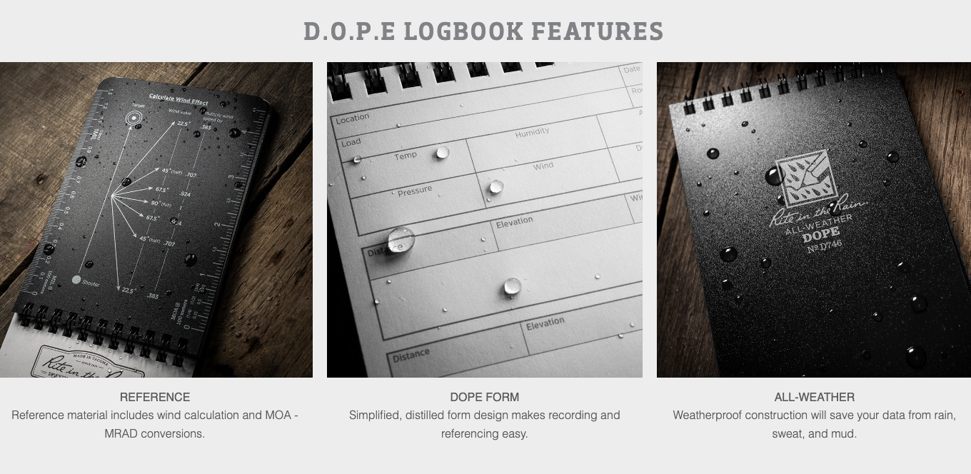 Rite in the Rain 防水紙 - 射手記錄本 / DOPE LOGBOOK | 蝦皮購物