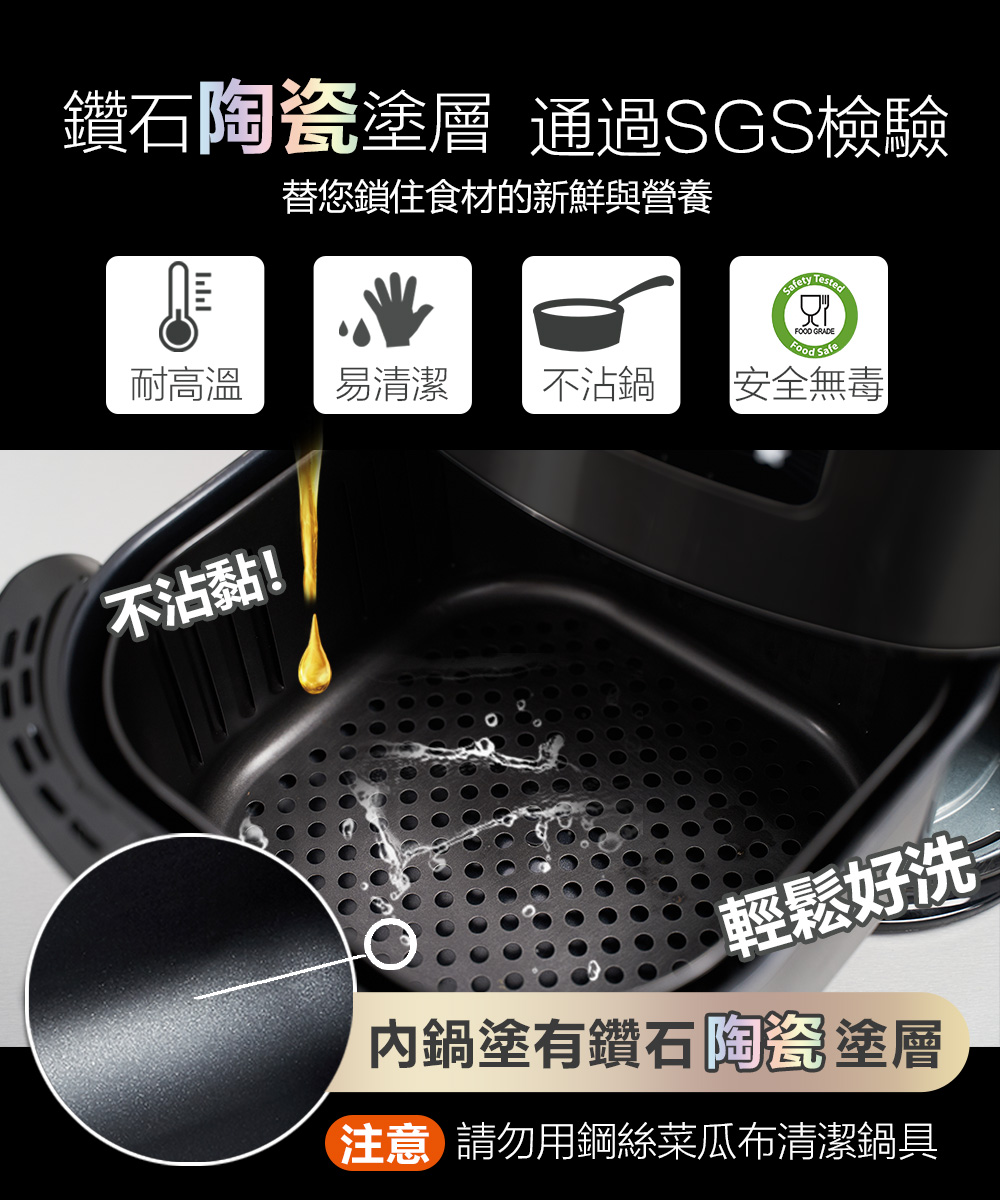 【Glolux】7.5公升陶瓷智能氣炸鍋 GLX6001AF-BK尊爵黑 大容量一次滿足全家人的需求 | 蝦皮購物