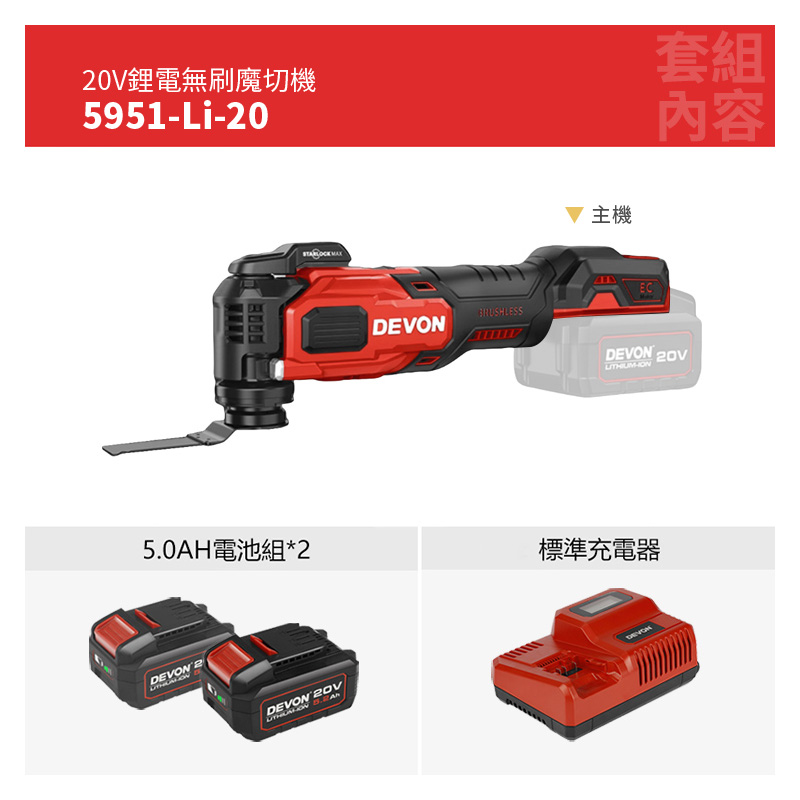 DEVON大有【20V鋰電無刷魔切機 5951-Li-20】磨切機 切割刀 研磨機 | 蝦皮購物