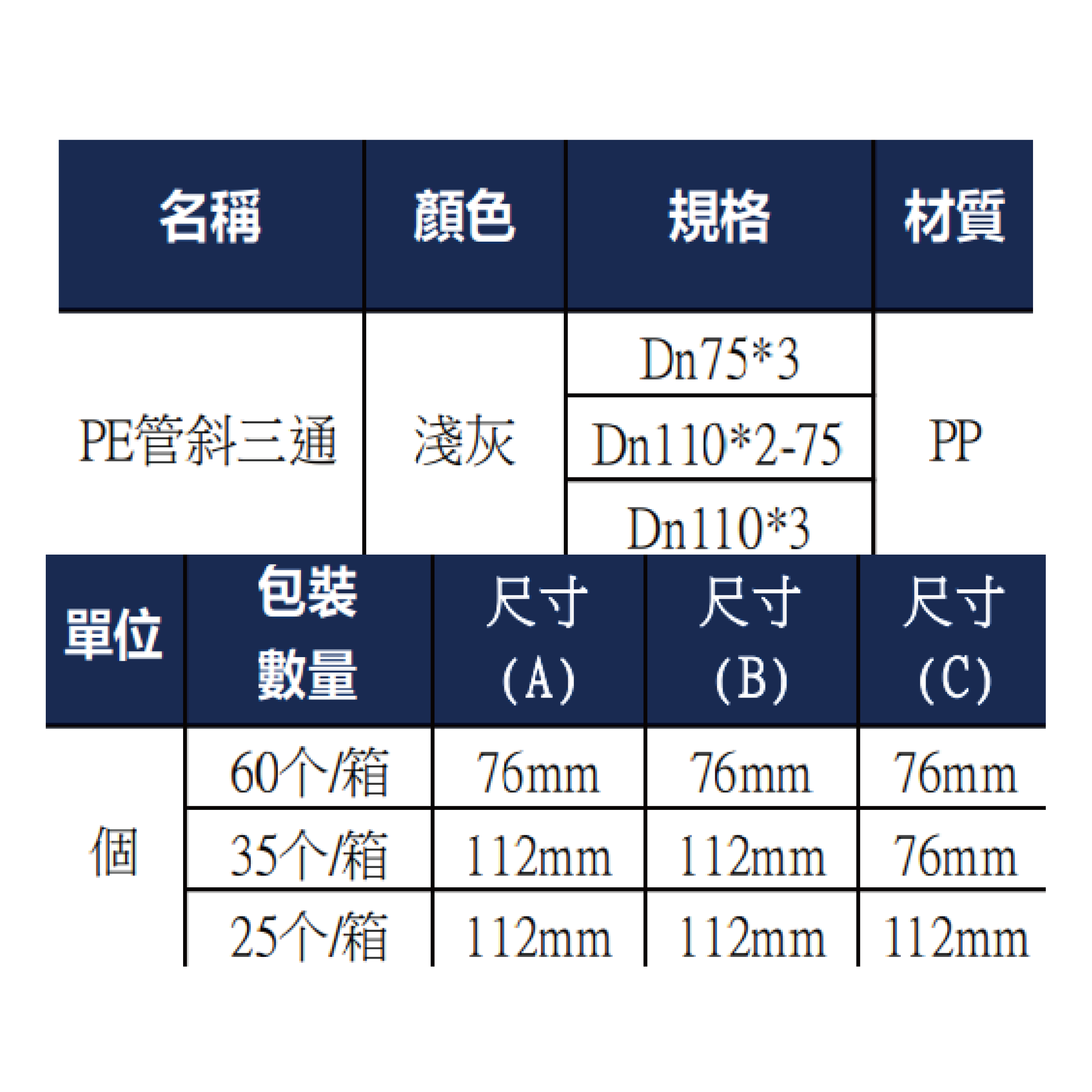 全熱新風管配件 全熱交換器 PE管斜三通 Dn75 Dn110 | 蝦皮購物