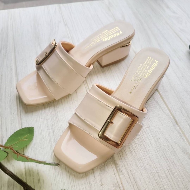 【Joyishoes 台灣出貨】台灣製 高跟涼拖鞋 粗跟涼拖鞋 一字涼拖鞋 高跟方頭涼拖鞋#6011 | 蝦皮購物