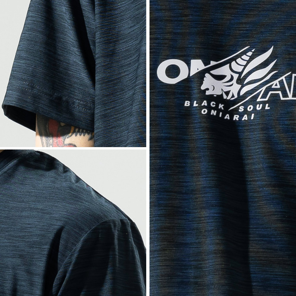 BLUE WAY 鬼洗 ONIARAI - 男款 機能速乾黑魂重工LOGO短TEE(藍綠) | 蝦皮購物