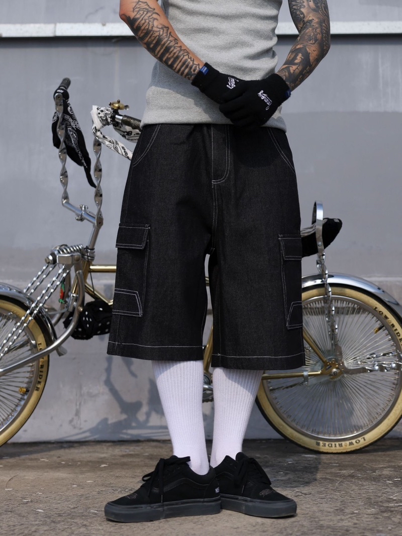 【奇卡諾重磅牛仔褲B059】美式風格 美式穿搭 西岸 西岸字體 重磅 牛仔褲 奇卡諾 chicano 六分褲 | 蝦皮購物