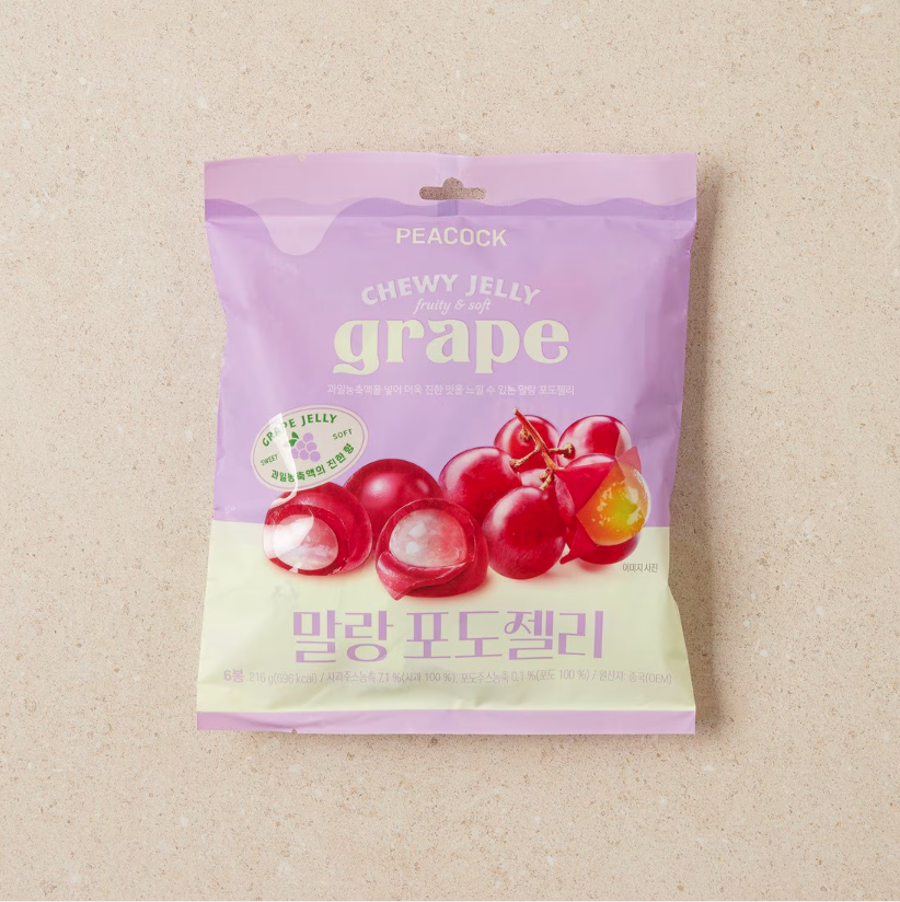 [預購] Peacock 水果夾心軟糖 36g*6入 荔枝/芒果/葡萄/水蜜桃 水果軟糖 夾心軟糖 韓國軟糖🇰🇷韓國代購 | 蝦皮購物