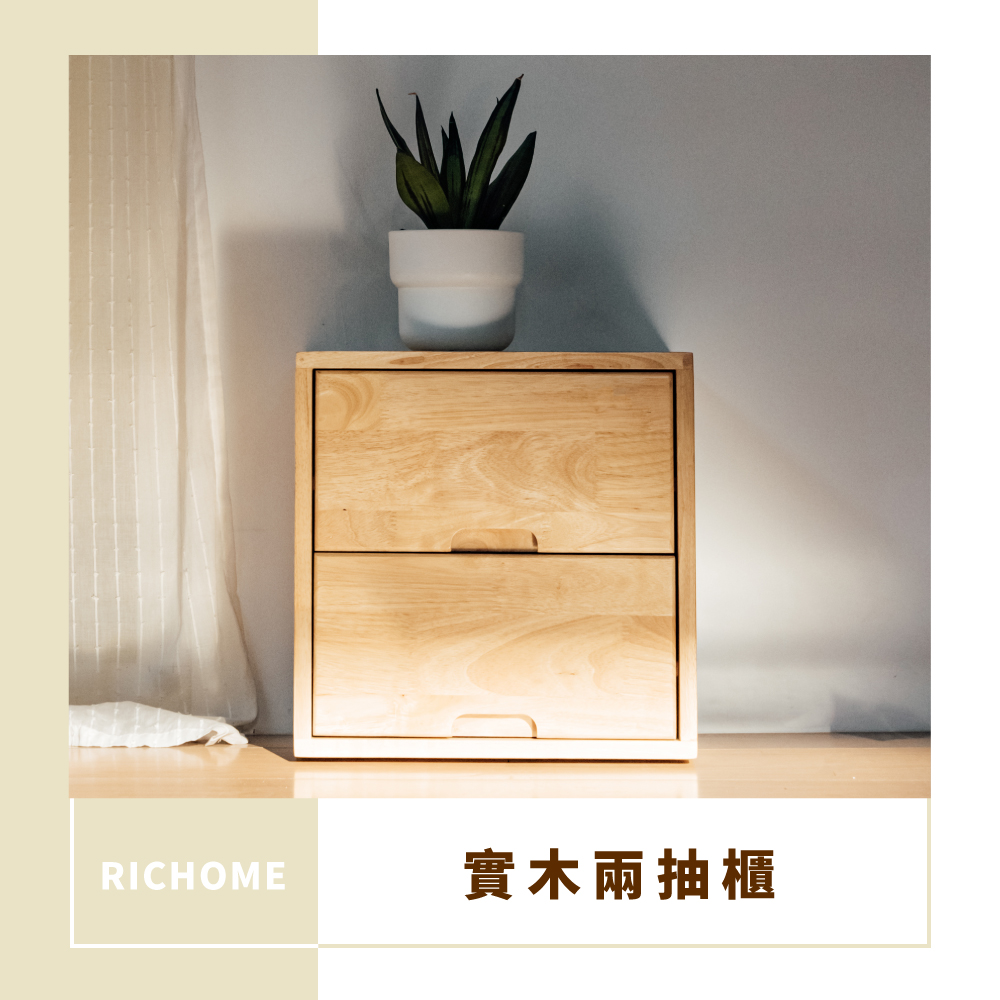 RICHOME 福利品 DR-236 沃德 實木 免組裝 兩抽櫃 抽屜櫃 床頭櫃 收納櫃 邊櫃 邊桌 茶几 置物櫃 | 蝦皮購物