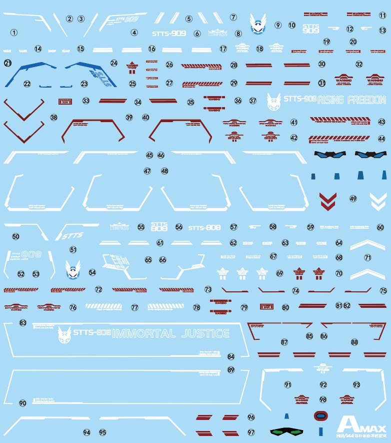 【Max模型小站】Amax HG 1/144 飛升自由 不朽正義 水貼 MR魂樣式水貼 | 蝦皮購物