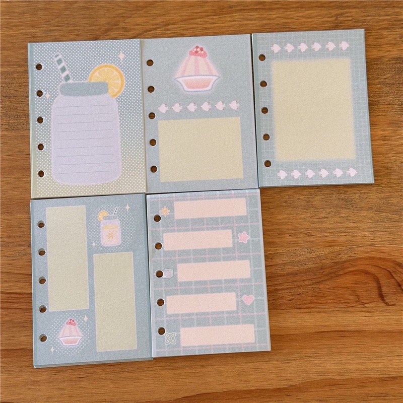 腳丫子舖24H ins小紅書 五孔一宮格卡冊m5 活頁本專用 活頁替芯紙 便條紙 手帳拼貼 補充包 | 蝦皮購物