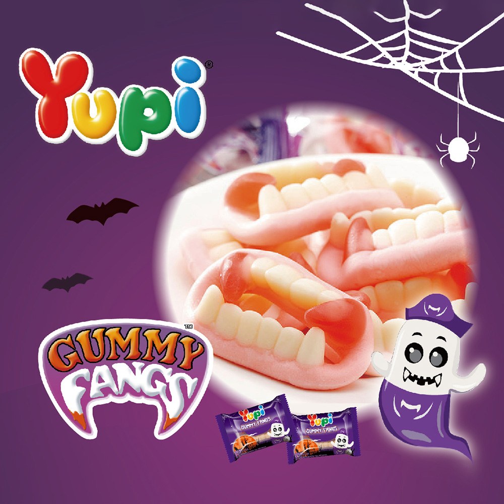 【YUYU-SHOP】現貨不用等 印尼 YUPI 萬聖節漢堡糖 大門牙 QQ糖 超值餐 水果味QQ軟糖 | 蝦皮購物