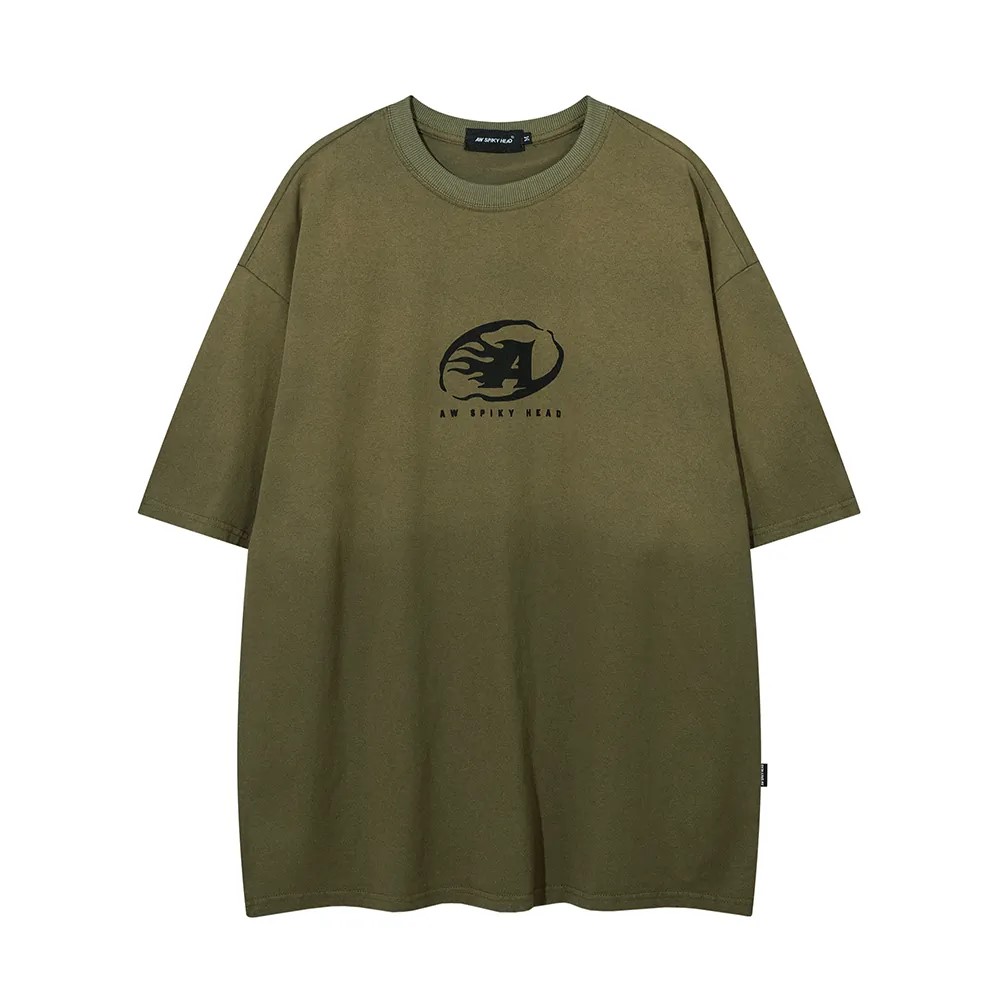 【KAKOI STORE】烈焰 漸層 水洗 潮流 美式 街頭 寬鬆版型 男女皆可 短袖 短Tee | 蝦皮購物