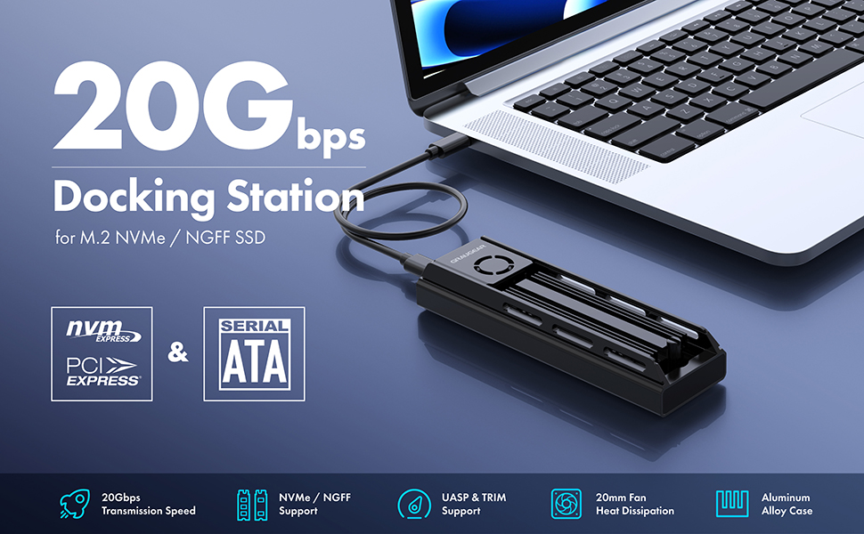 20Gbps M.2外接盒 USB3.2 Gen2x2 硬碟外接座 NVMe SATA SSD雙協議 RTL9220 | 蝦皮購物