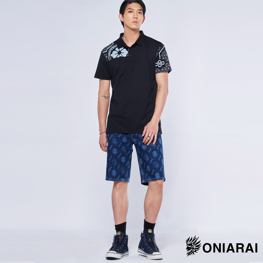 BLUE WAY 鬼洗 ONIARAI - 男款 大和魂匠人家徽鬼面短袖POLO衫(黑) | 蝦皮購物
