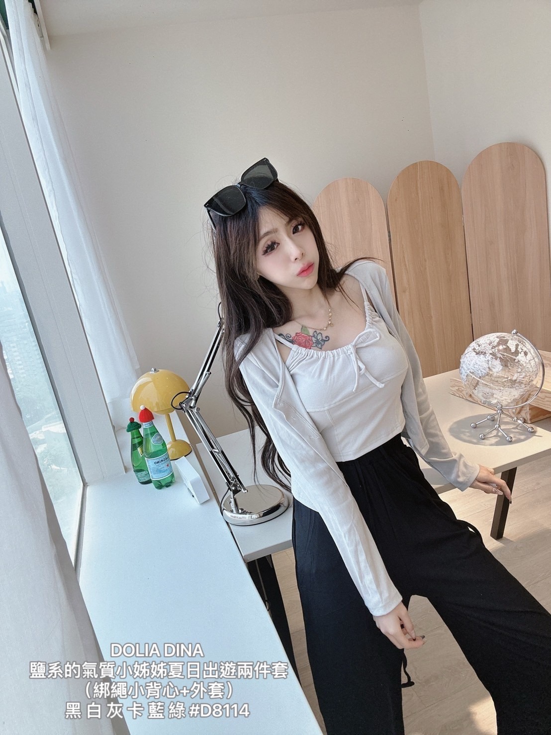 【S.T SHOP現貨秒出】8114浪漫唯美氣質-細肩綁繩+防曬外罩SET 美胸背心 外罩 防曬外套 兩件式 TBT | 蝦皮購物