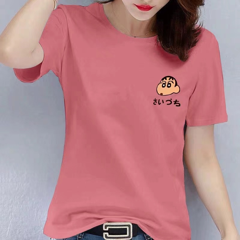 ALIN M-4XL 新款特價 圓領 夏季韓版100%純棉上衣 大碼短袖t恤女 2024新款潮T恤 寬松 顯瘦ins上衣 | 蝦皮購物