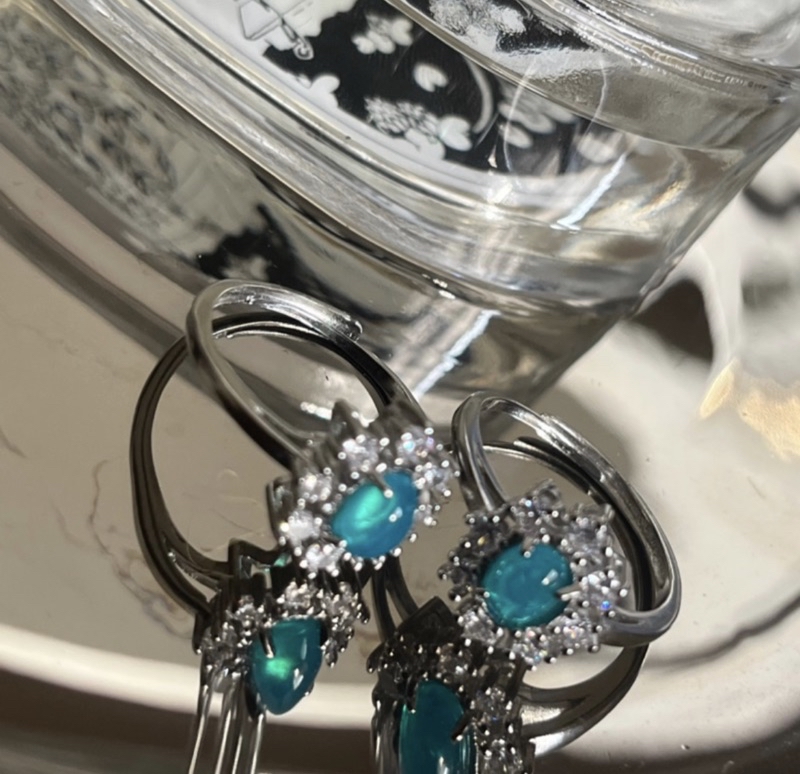 仙女戒指 歐泊 橄欖石 戒指 碧玉 葡萄石 戒指鍍s925銀 藍 托帕石 戒指 海藍寶 戒指 祖母綠 戒指 心輪Q2 | 蝦皮購物