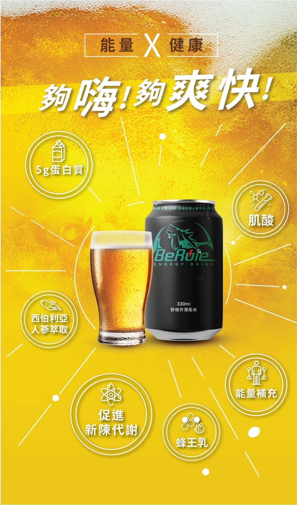 【BeRule】6罐入乳清蛋白能量飲330ml(野格炸彈風味) | 蝦皮購物
