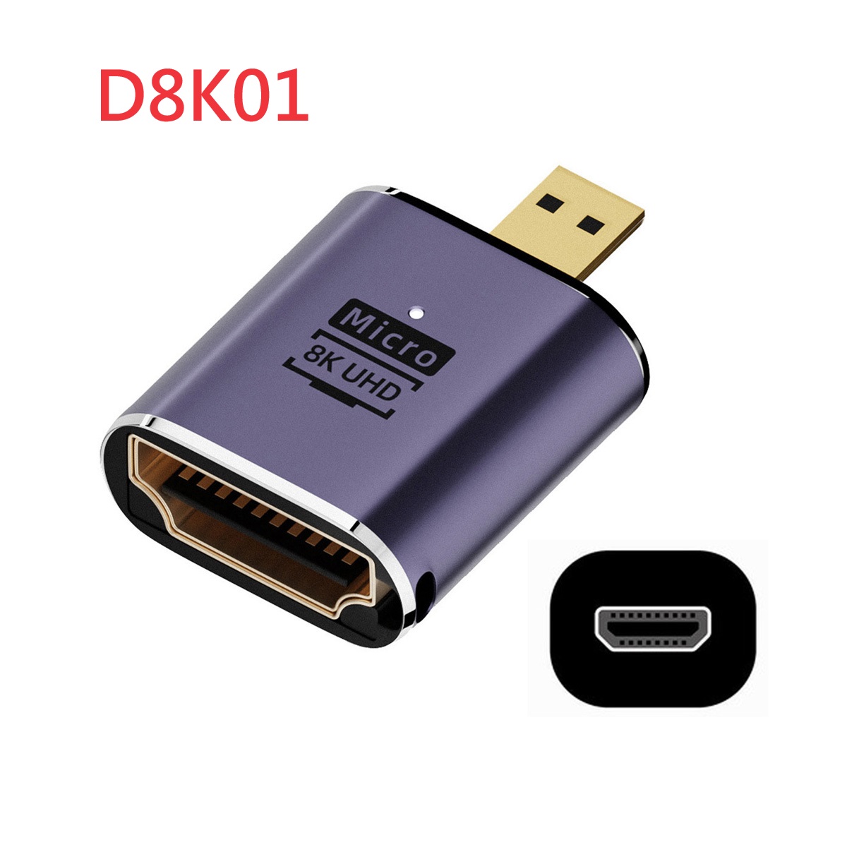 HD-023-D8K HDMI2.1 Micro HDMI公轉HDMI母 MicroHDMI轉接頭 8K60HZ | 蝦皮購物