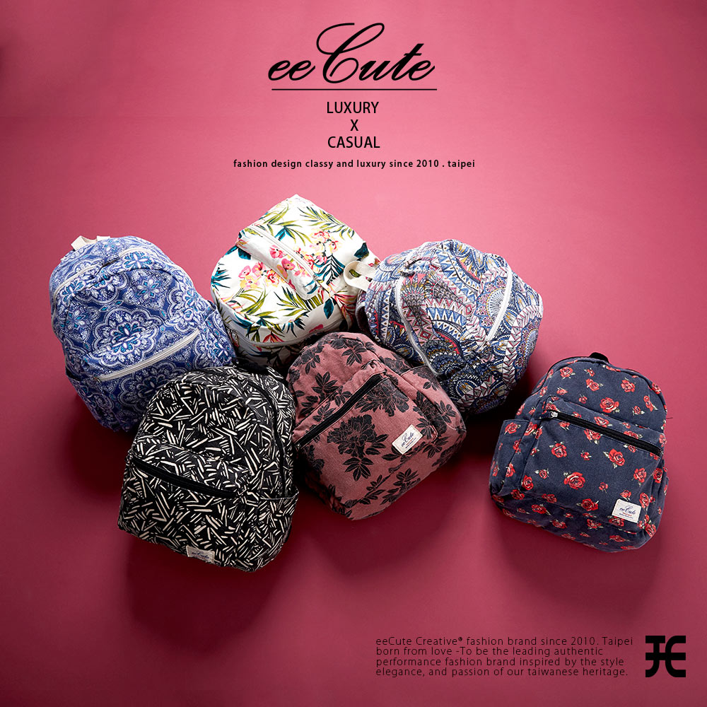 【eeCute】復古圖騰 水洗帆布 後背包 (內附小置物包) | 蝦皮購物