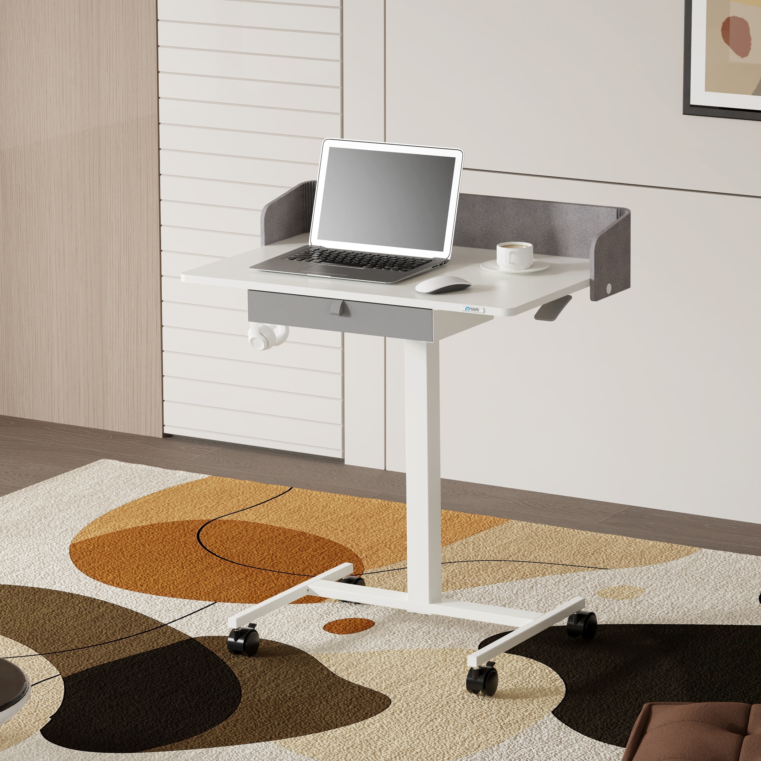 【瑞米 Raymii】 VN-36 移動氣壓式升降帶抽屜站立辦公電腦桌 學習桌 升降桌 工作桌 氣壓桌 | 蝦皮購物