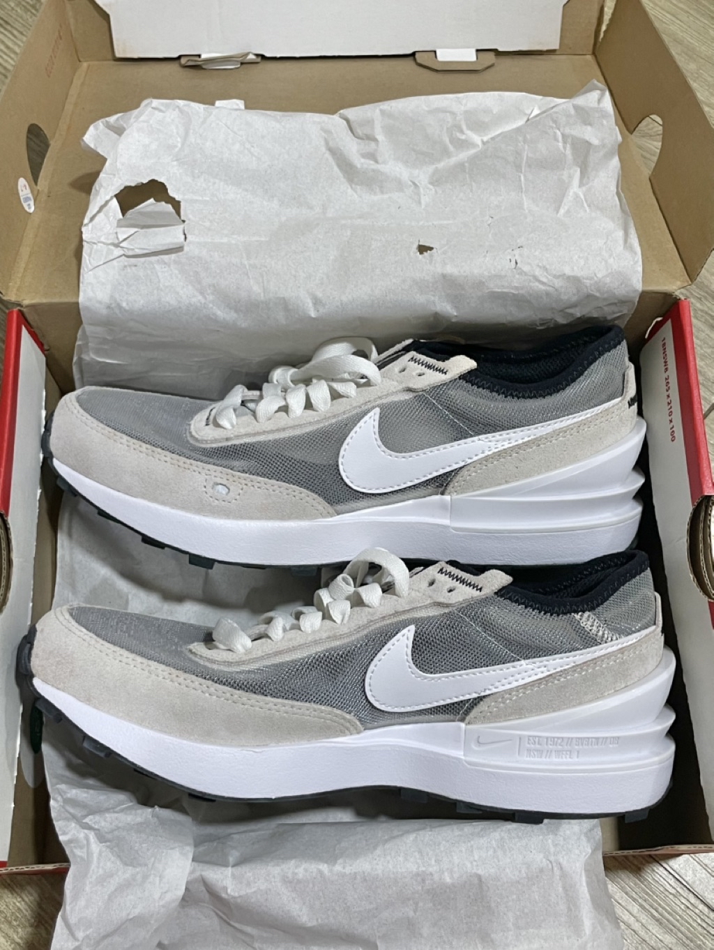 現貨零碼特價只有1️⃣雙～出清不退換貨‼️下單24H內出貨～Nike正品Nike Waffle One 灰23.5cm | 蝦皮購物