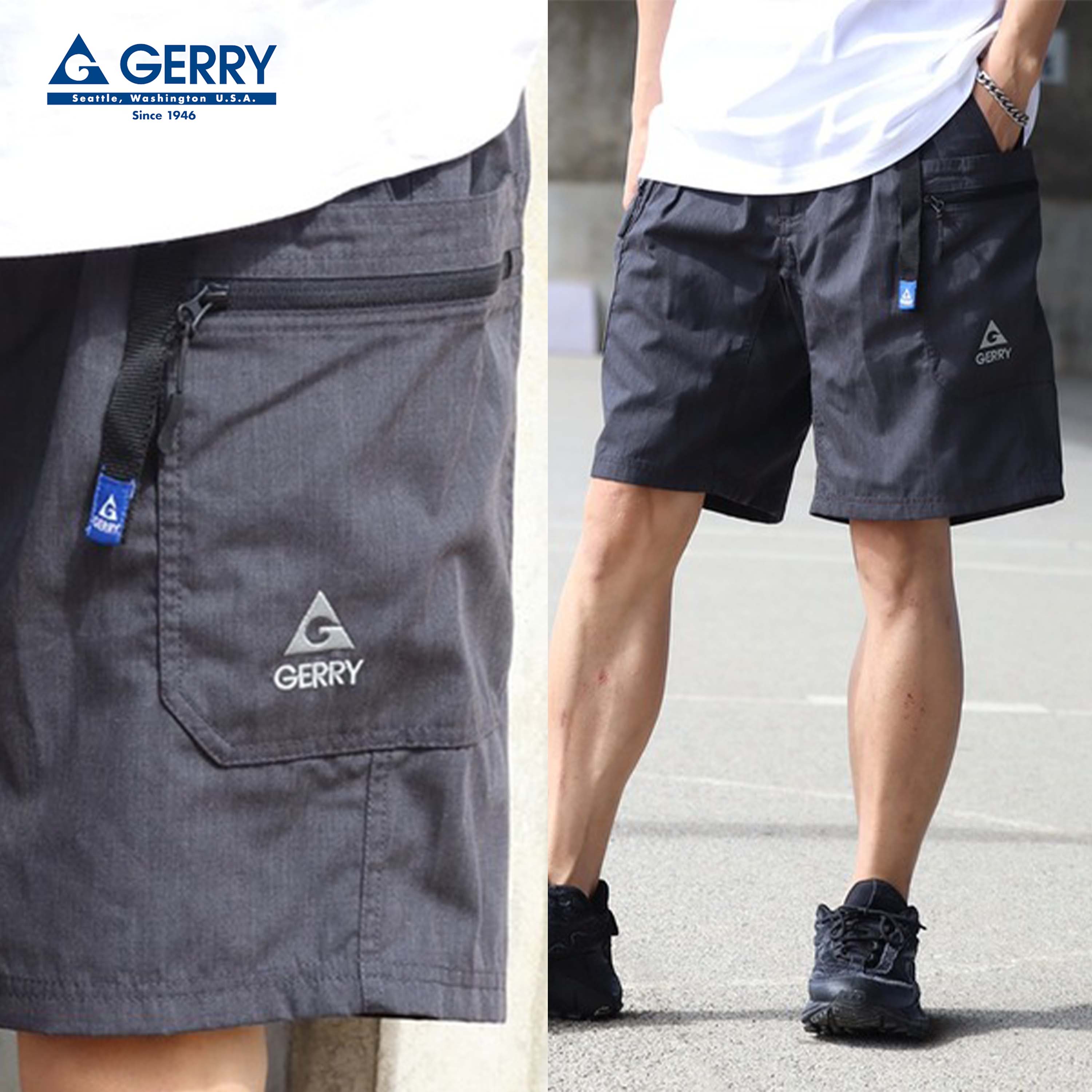 【Brand T】GERRY 077810 美國 戶外 休閒 刺繡 LOGO 機能 登山 短褲 4色 | 蝦皮購物