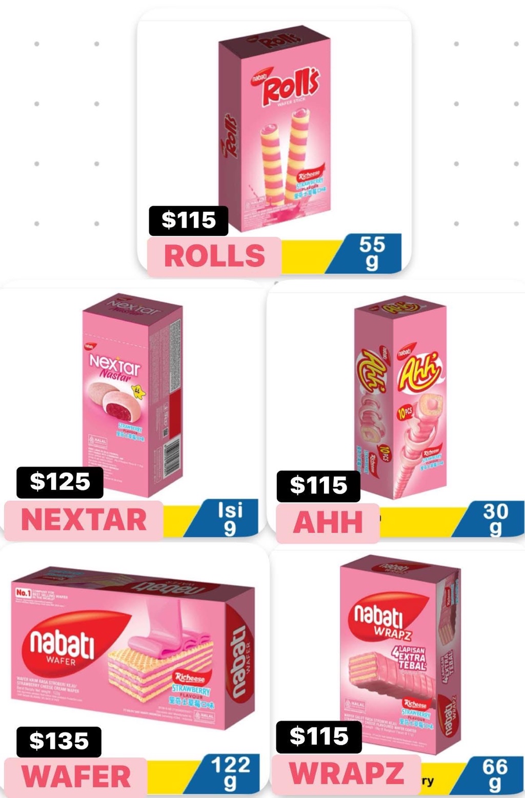 「印尼代購」 TWICE x NABATI AMO 聯名 代言 餅乾 小卡 未拆 NEXTAR ROLLS WRAPZ | 蝦皮購物