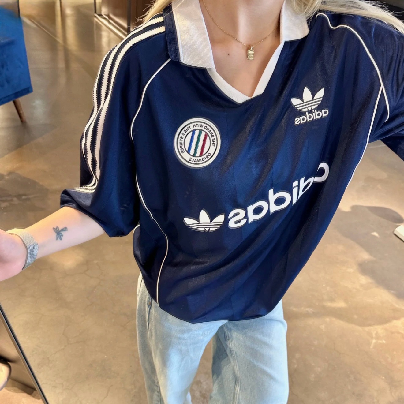 【Sharkhead】現貨 Adidas Originals 王安宇同款 短袖 球衣 深藍 綠色 藍色 KC0127 | 蝦皮購物