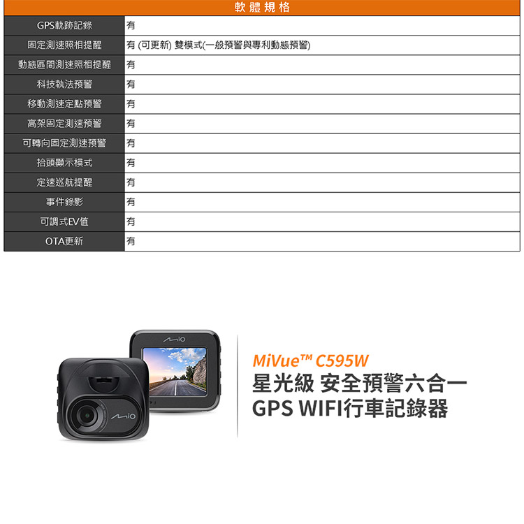 Mio MiVue C595W 星光級 安全預警六合一 GPS WIFI行車記錄器(送-32G卡)R45630 行車紀錄 | 蝦皮購物