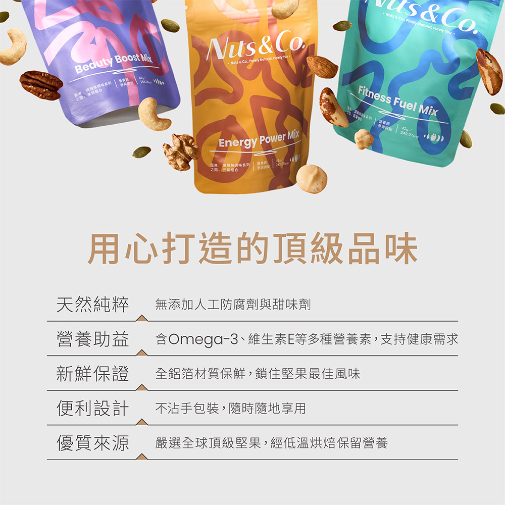 【Nuts&Co.】頂級無調味堅果-元氣堅果(42g) | 蝦皮購物