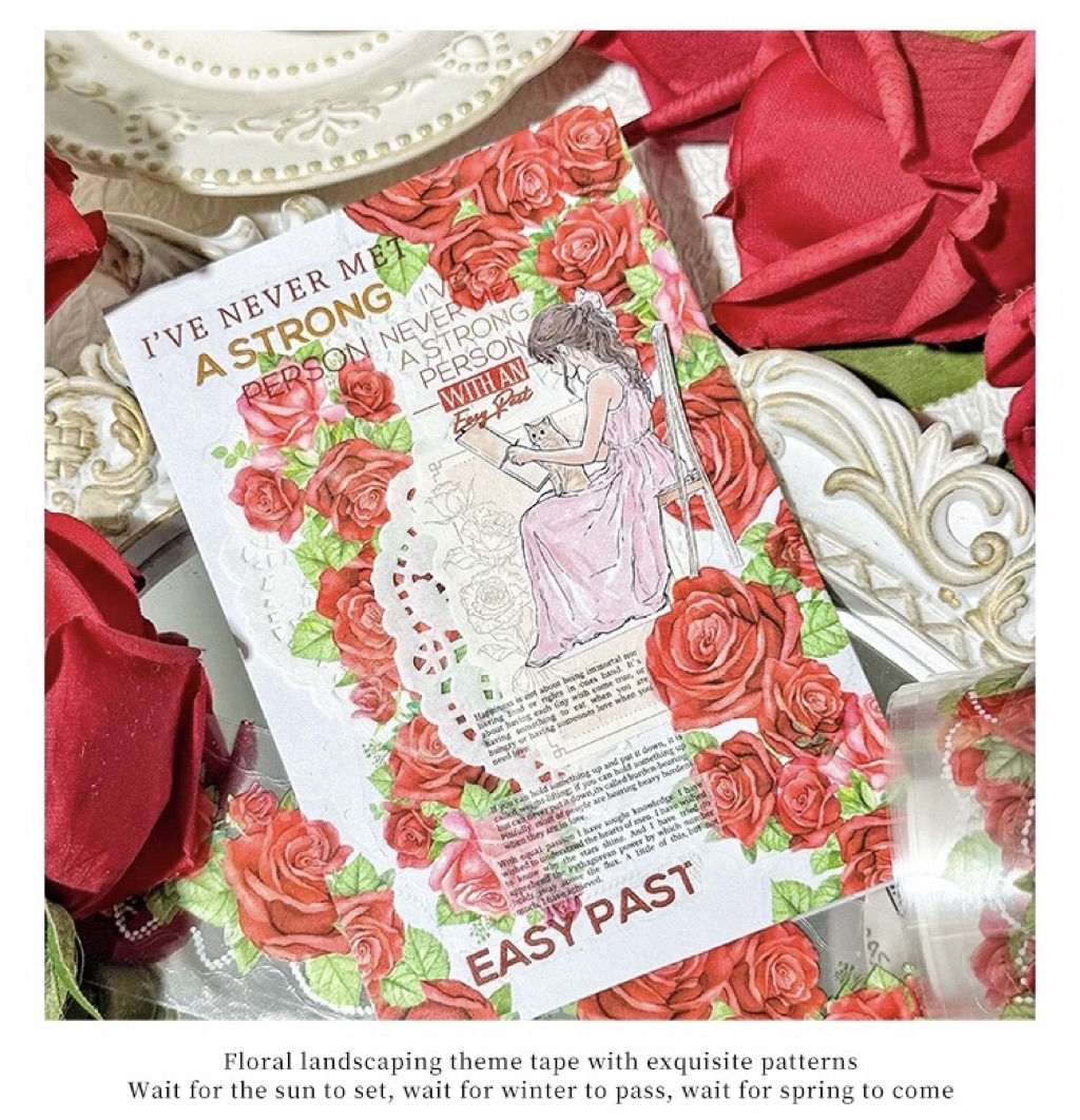 《KATE‘s》[全新整卷/套組]悅真 花海溫柔 模切 套盒 PET膠帶 6款/盒 花草 玫瑰 盒裝 ZABC | 蝦皮購物