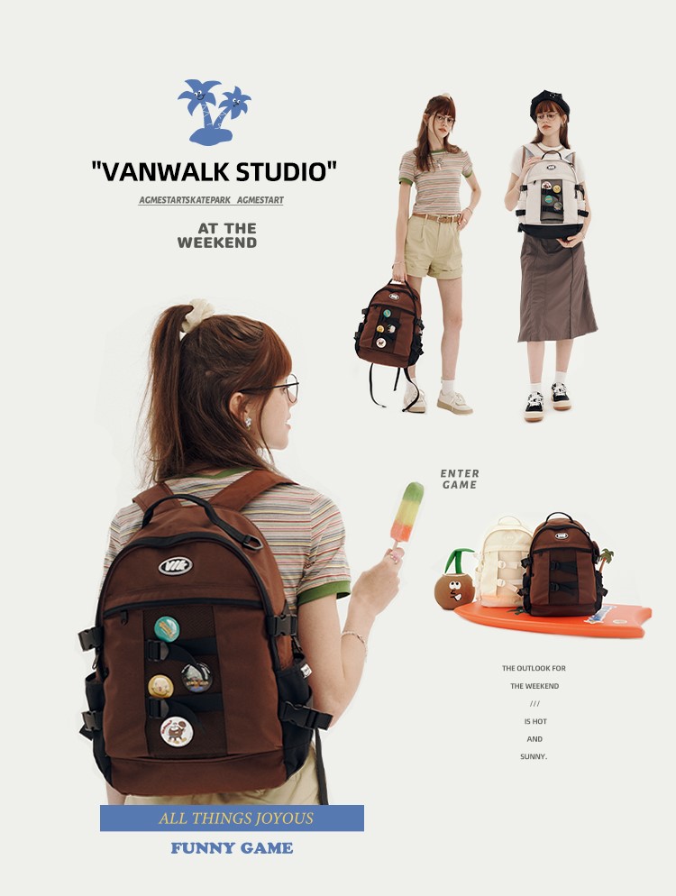 出走𝗩𝗮𝗻𝘄𝗮𝗹𝗸 🍒 台灣官方．週末系列《日系大學生ins風後背包》 | 蝦皮購物