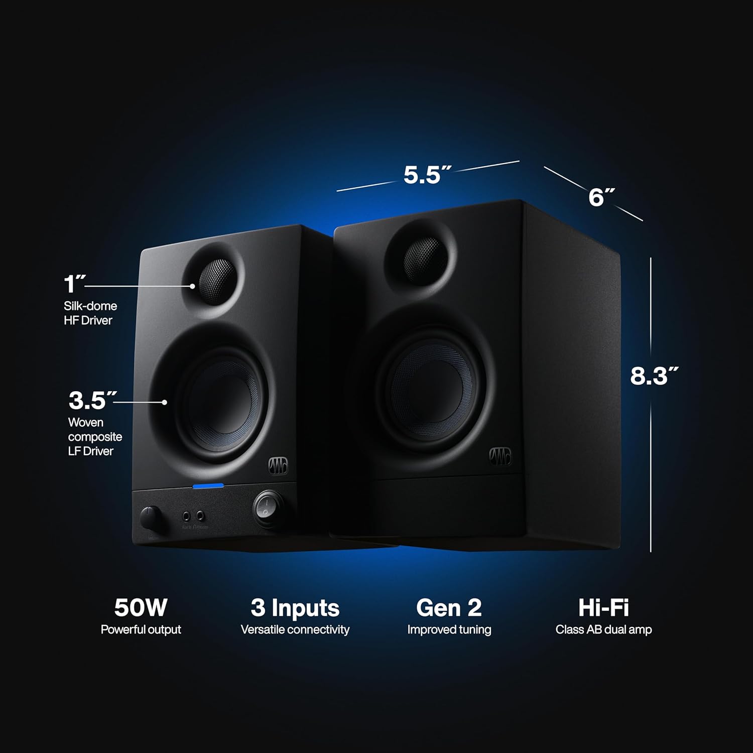 【音響密室】PreSonus Eris E3.5/E3.5 G2/E3.5 BT二代3.5吋主動式喇叭選配進口升級線 | 蝦皮購物