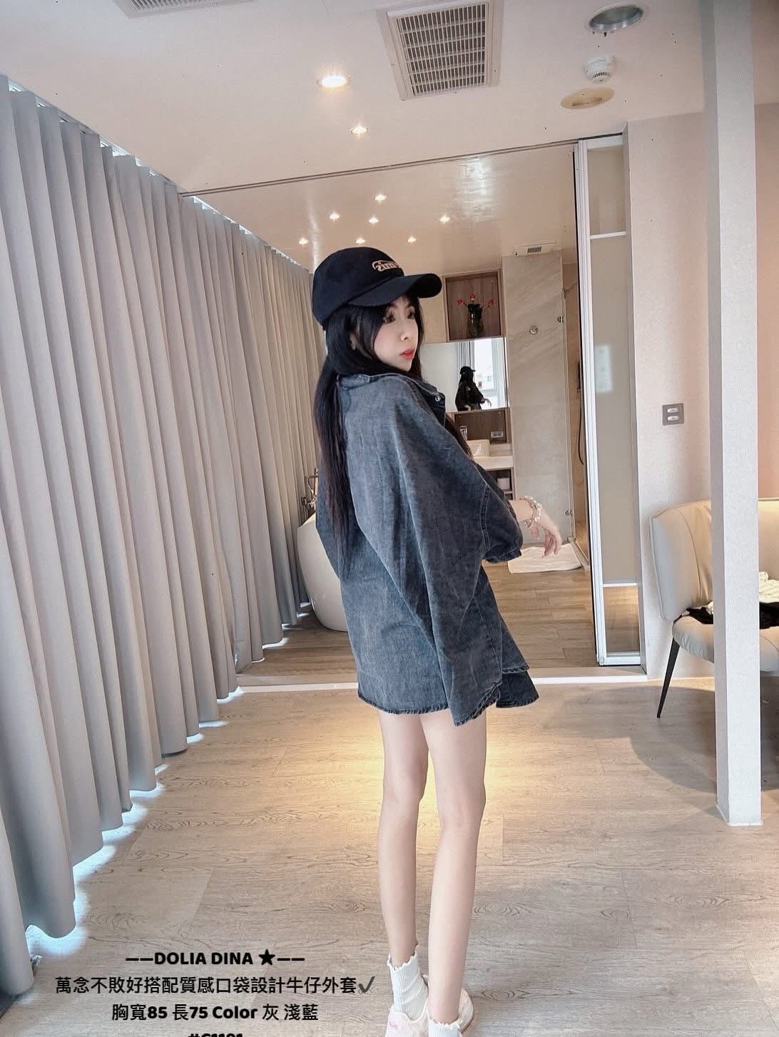 【S.T SHOP現貨秒出】1191簡約好看百搭短袖牛仔口袋外套 短袖外罩 長版外套 襯衫 顯瘦 蓋屁股 寬鬆 大尺碼 | 蝦皮購物