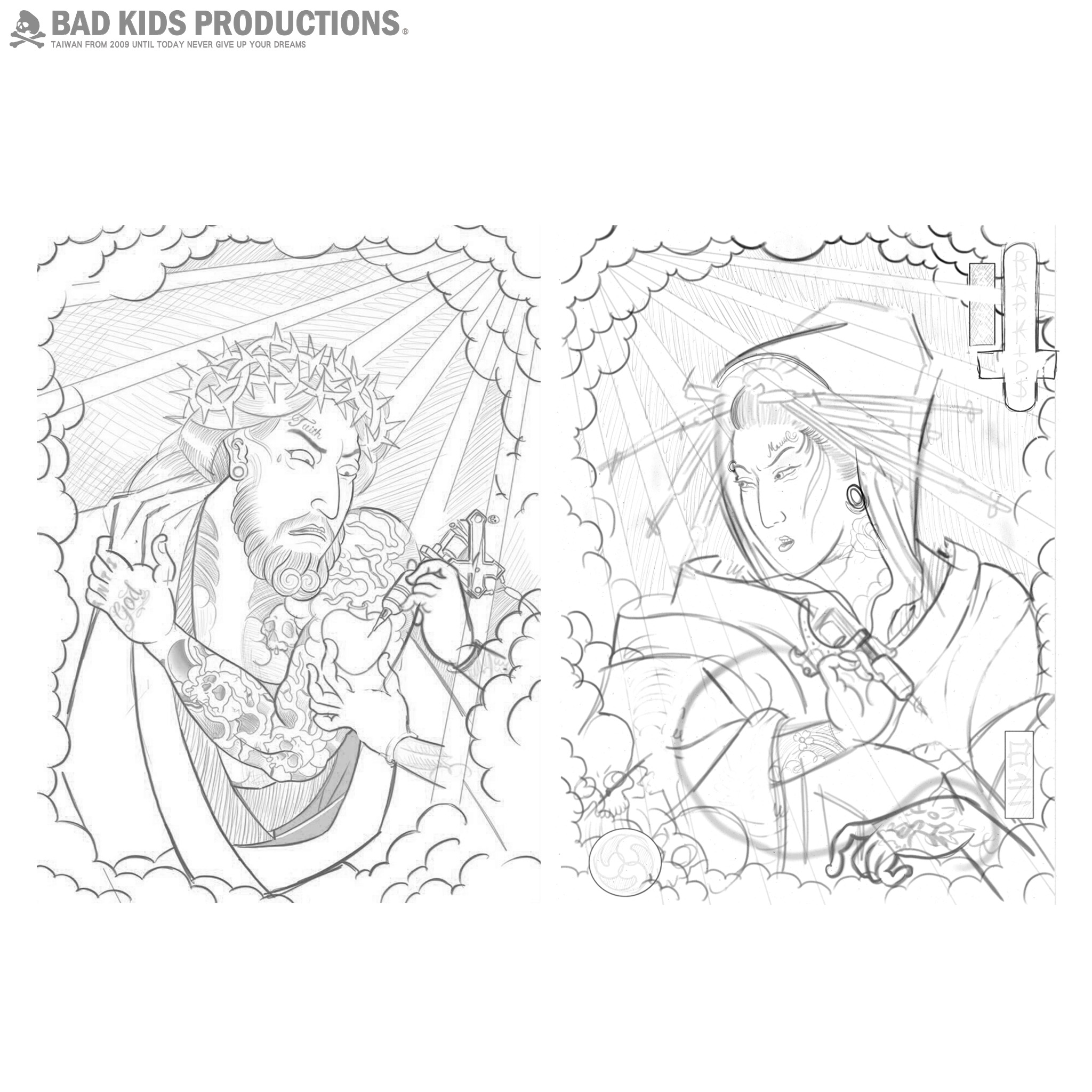 BAD KIDS 惡童 25S/S Ukiyo-e Tattoo Poster (兩張ㄧ組 不含框 ㄧ律使用海報筒包裝) | 蝦皮購物