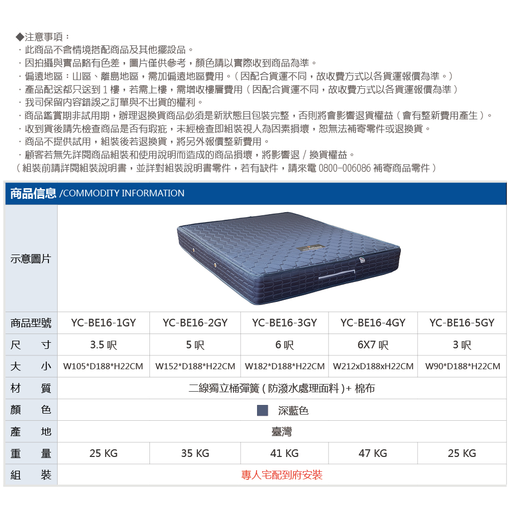 RICHOME BE16-2GY 亞特蘭5呎獨立筒床墊 (撥水處理面料) 雙人床 單人床 雙人加大 單人加大 king | 蝦皮購物