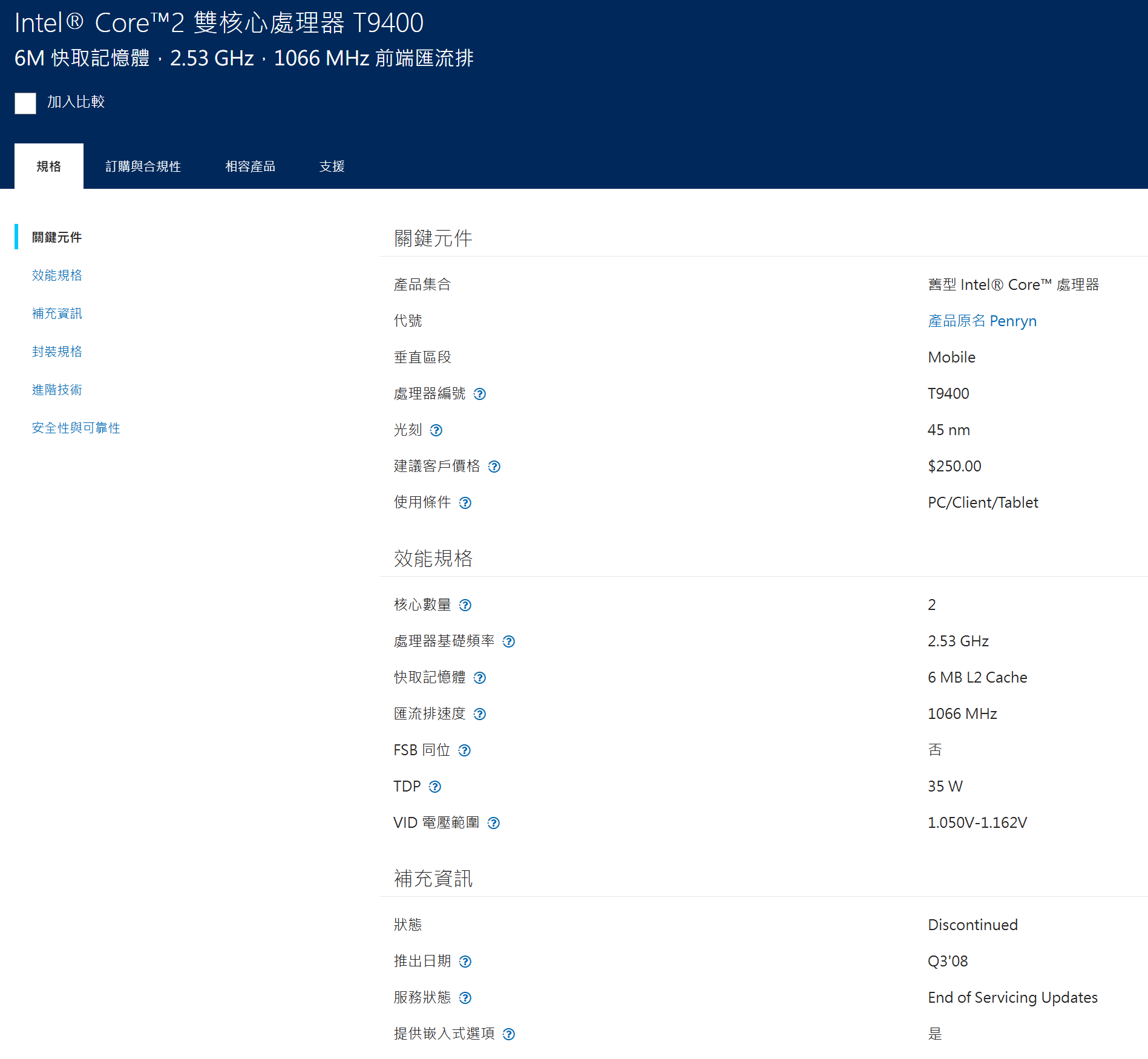 [Yat!ng] Intel Core 處理器 Penryn Socket 479 筆電CPU T9400(二手/出清) | 蝦皮購物