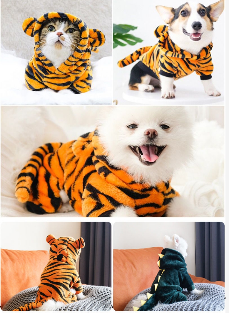 【滿799免運】貓咪衣服鞦鼕款衣服老虎四腳變身裝泰迪博美柯基中小型犬寵物衣服jioyh C5W8 | 蝦皮購物
