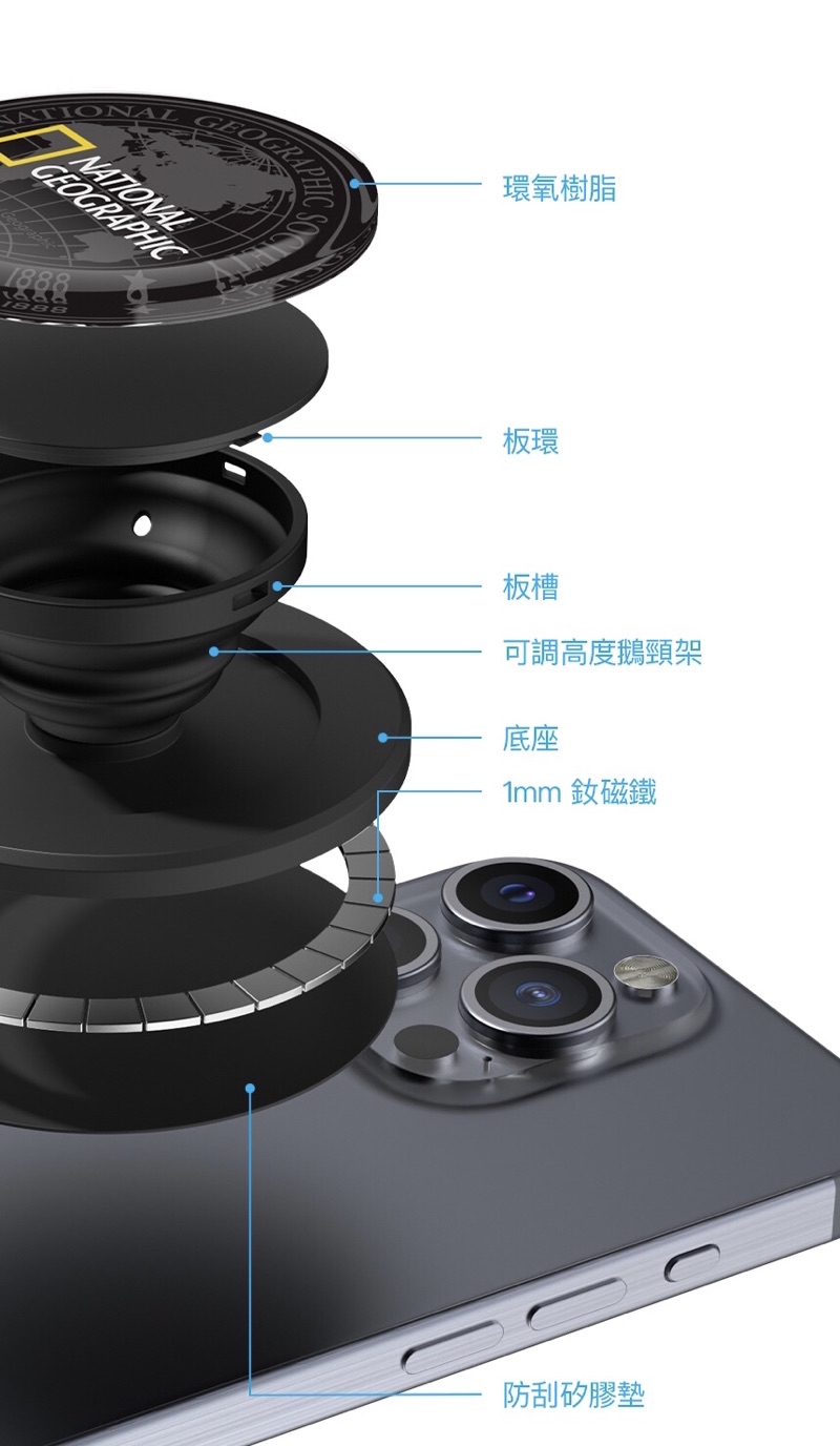 國家地理 National Geographic｜磁吸手機支架Grip Stand 磁吸支架 磁吸指環支架 手機架 磁吸 | 蝦皮購物