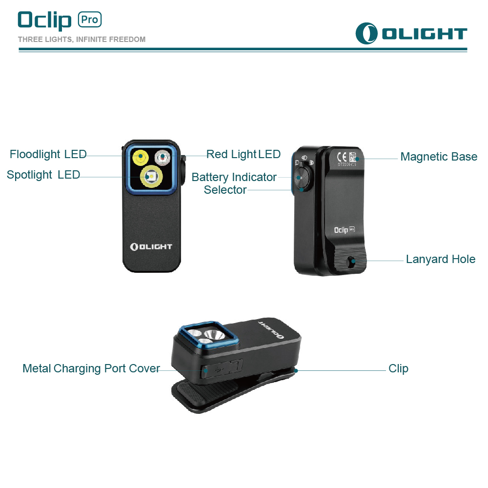 【電筒王】OLIGHT Oclip Pro 500流明 120米 聚泛光+紅光 轉盤切換 夾燈 胸燈 便攜 應急照明 | 蝦皮購物