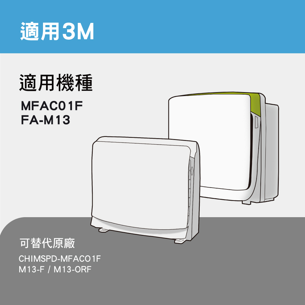 適用 3M MFAC-01F FA-M13 超優淨 超舒淨 清淨機 可替代M13-F ORF HEPA 複合式濾網 | 蝦皮購物