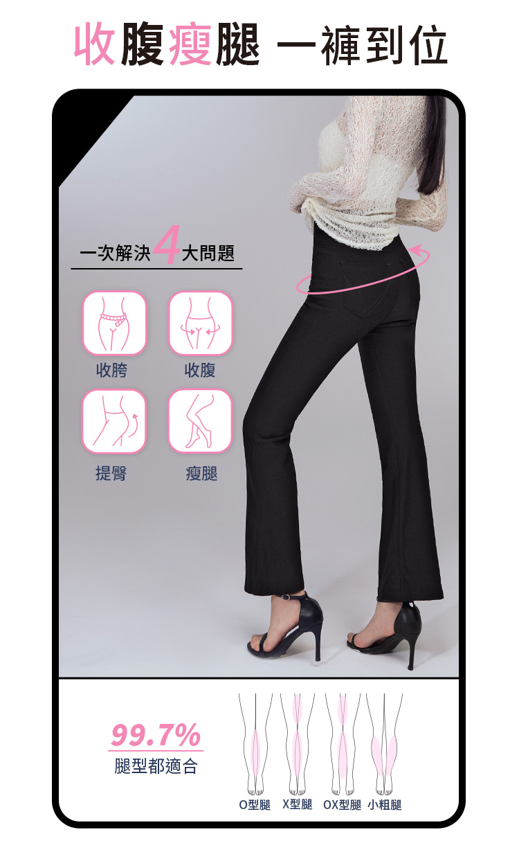 OB嚴選 視覺細-5KG．彈力高腰塑型喇叭小黑褲 《BA7617》大尺碼/女裝/現貨 | 蝦皮購物