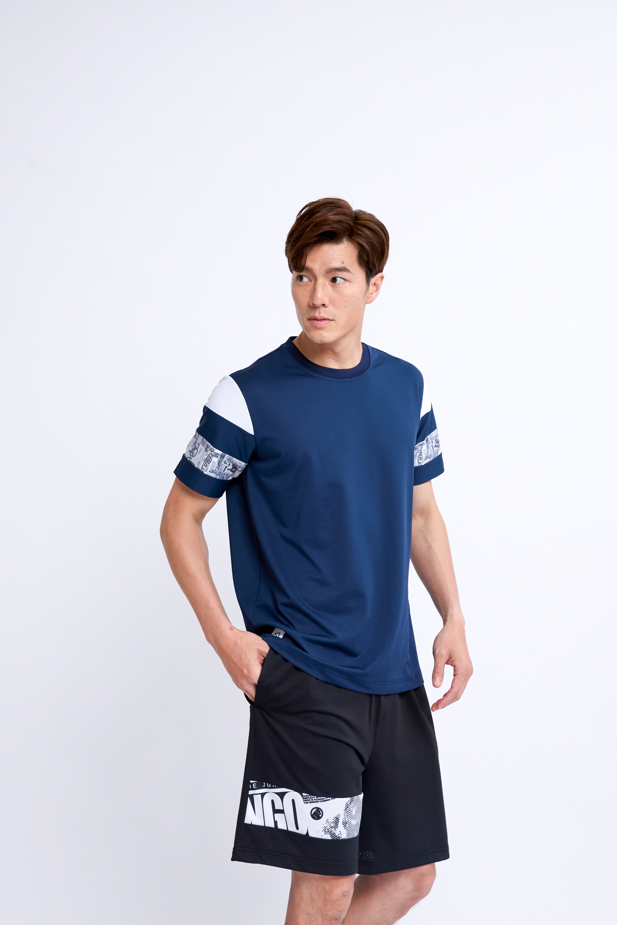 KINGO男款｜極透氣系列｜轉印剪接圓領T 411627｜官方直營 | 蝦皮購物